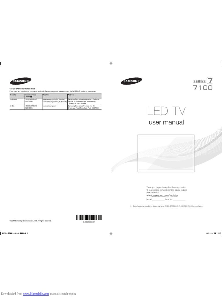 Un55f7100af Quick Guide | PDF