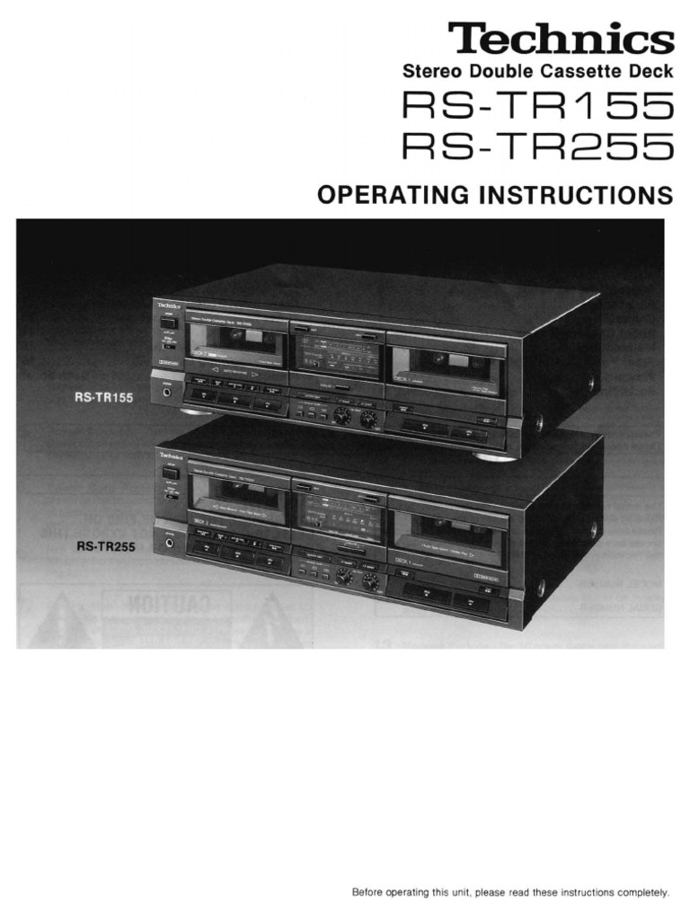 Technics RSTR 255 Owners Manual | PDF