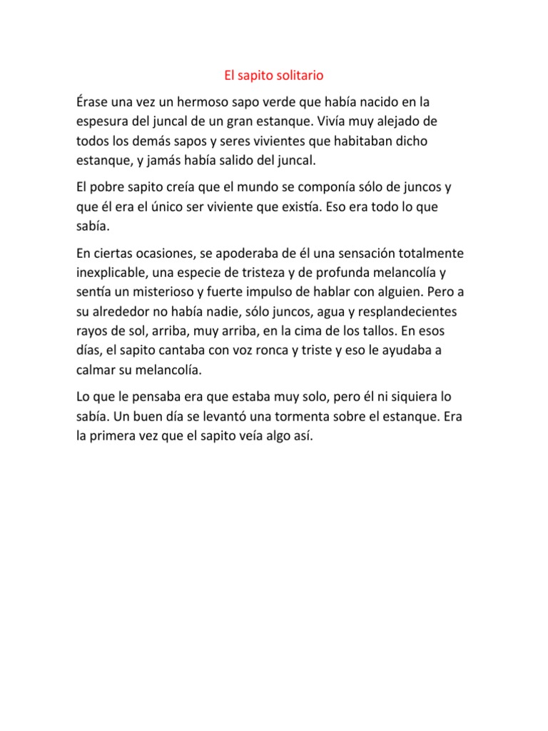 El Sapito Solitario Pdf