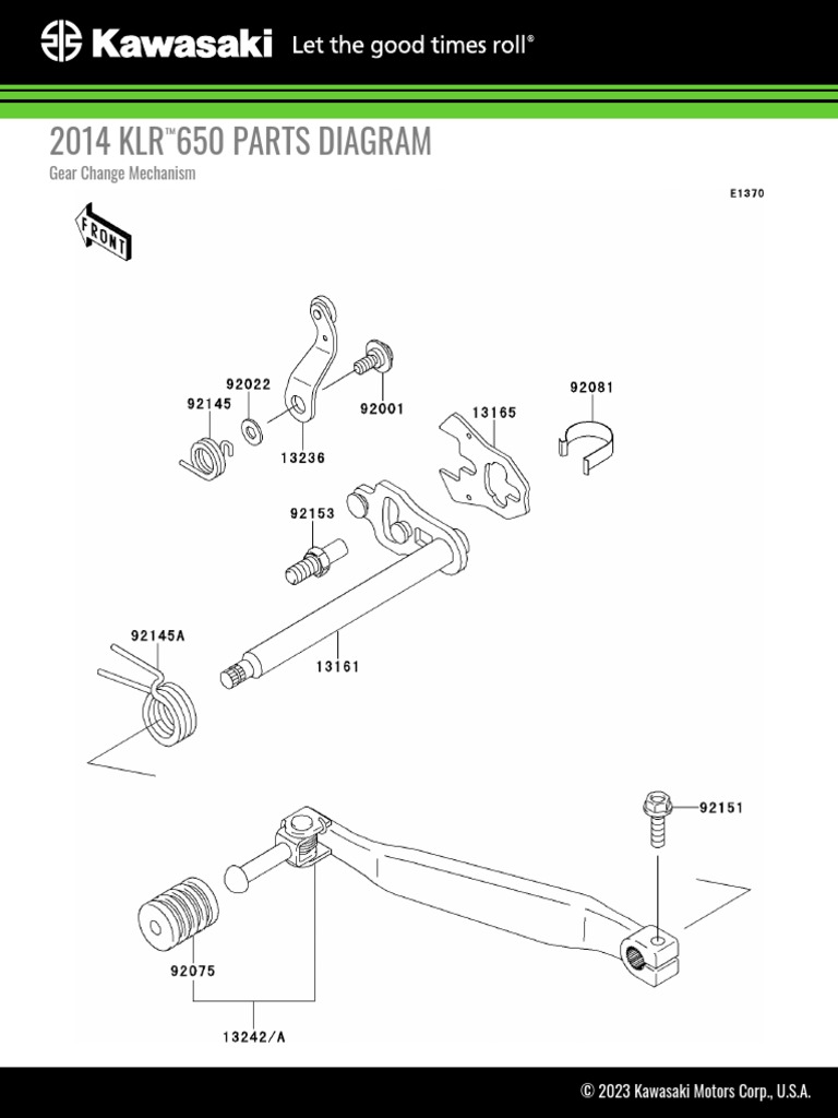 2014 KLR™650 Gear Change Mechanism | PDF | Technology & Engineering