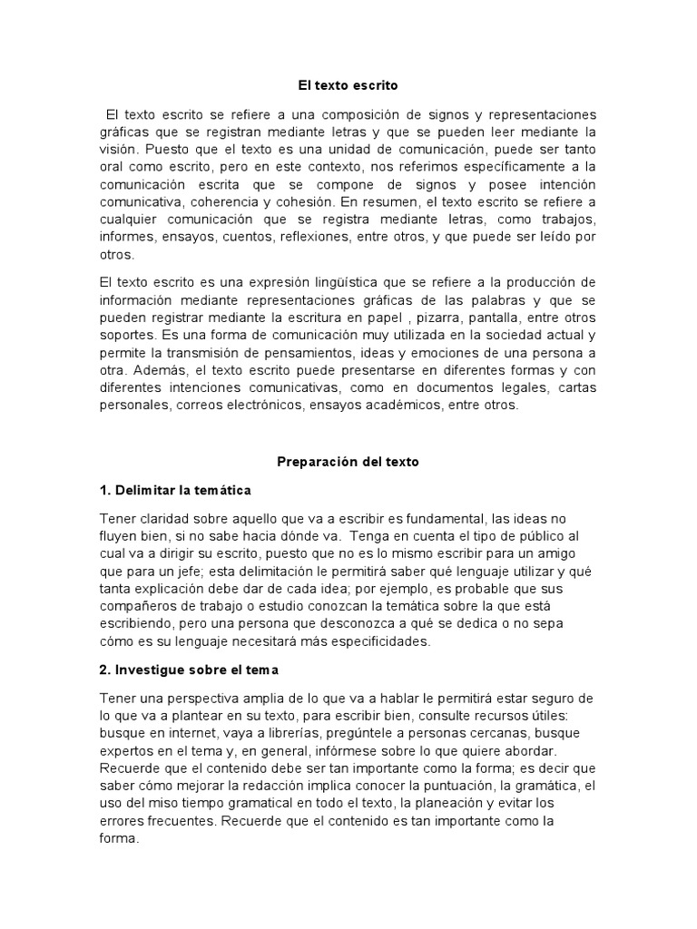 El Texto Escrito | PDF | Ensayos | Comunicación escrita