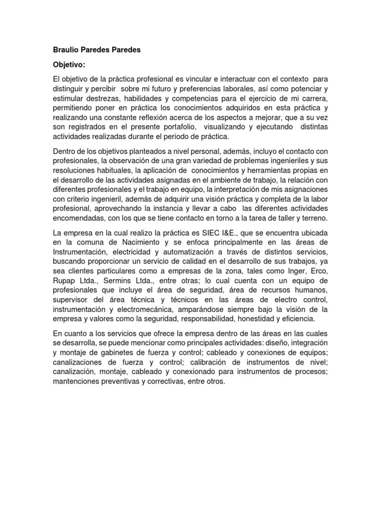 Portafolio Braulio Paredes Practica | PDF | Gestión de recursos humanos | Business