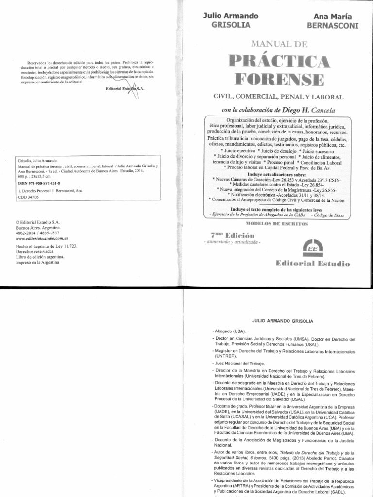 Grisolia, Julio Armando Practica Forense | PDF