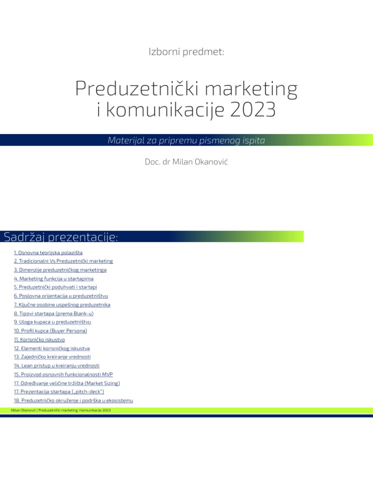 PMiK 2023 - Materijal Za Pripremu Pismenog Dela Ispita | PDF