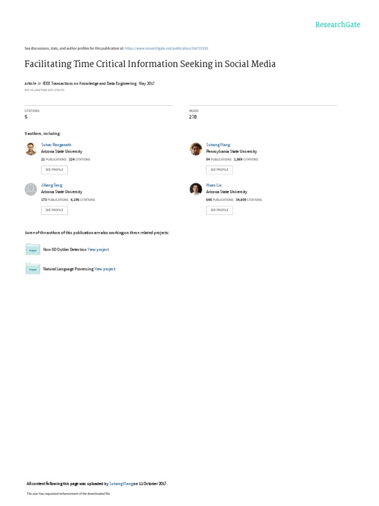 3 Facilitating Time Critical Information Seeking in Social Media | PDF ...