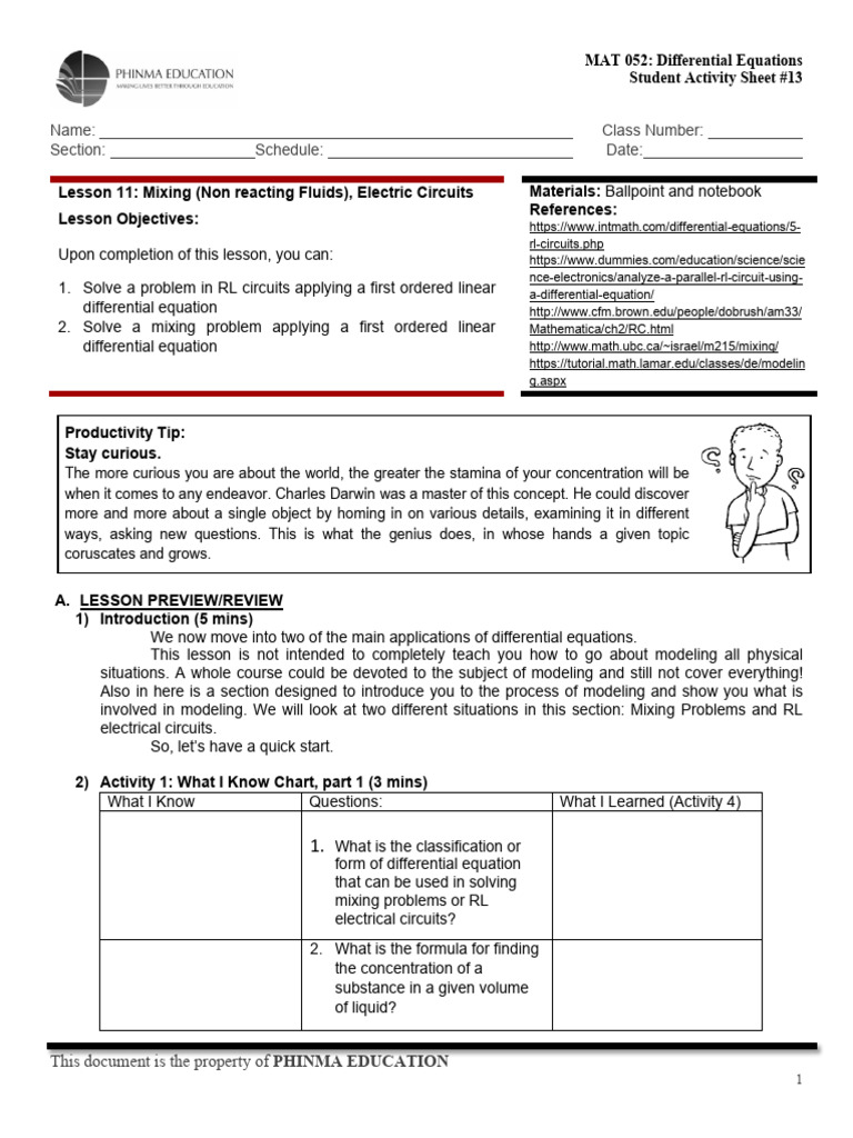 Sas#13 Mat 052 | PDF | Electrical Network | Series And Parallel Circuits