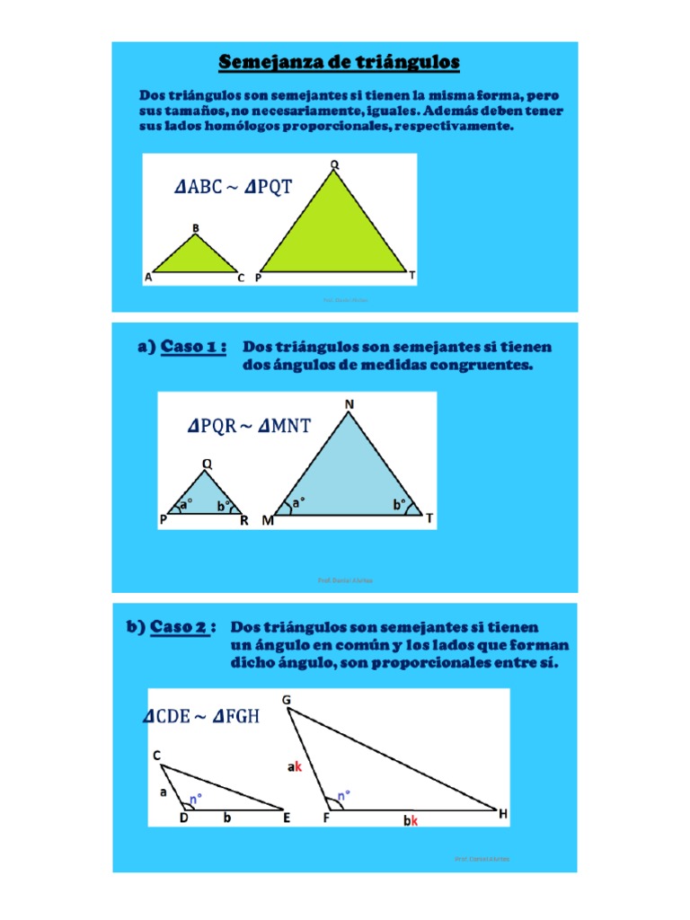 Semejanza de Triángulos TEORÍA | PDF