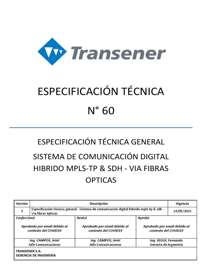 Et-Tr-60-3 - Especificación Técnica General | PDF | Negocios
