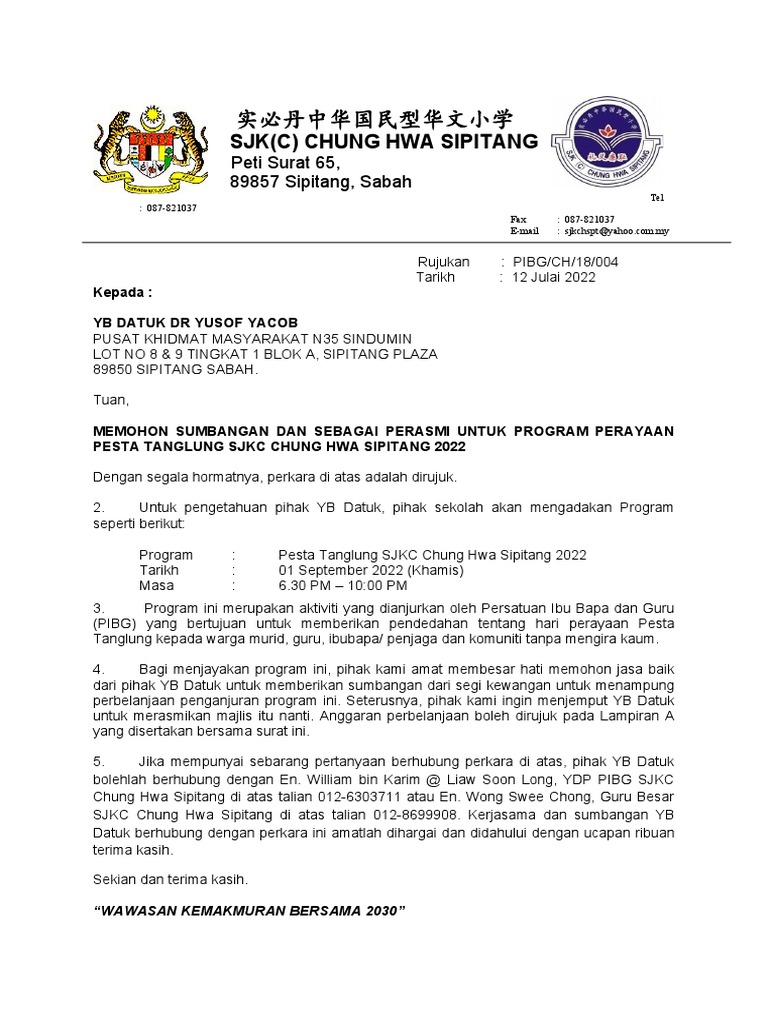 Surat Minta Sumbangan Yb | PDF