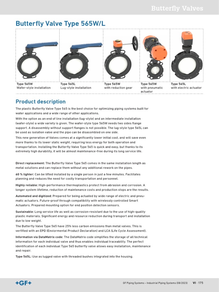 Gfps Datasheet 565 Butterfly Valve en | PDF