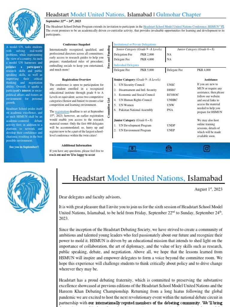 HSMUN Invitation | PDF | Identity Document | United Nations