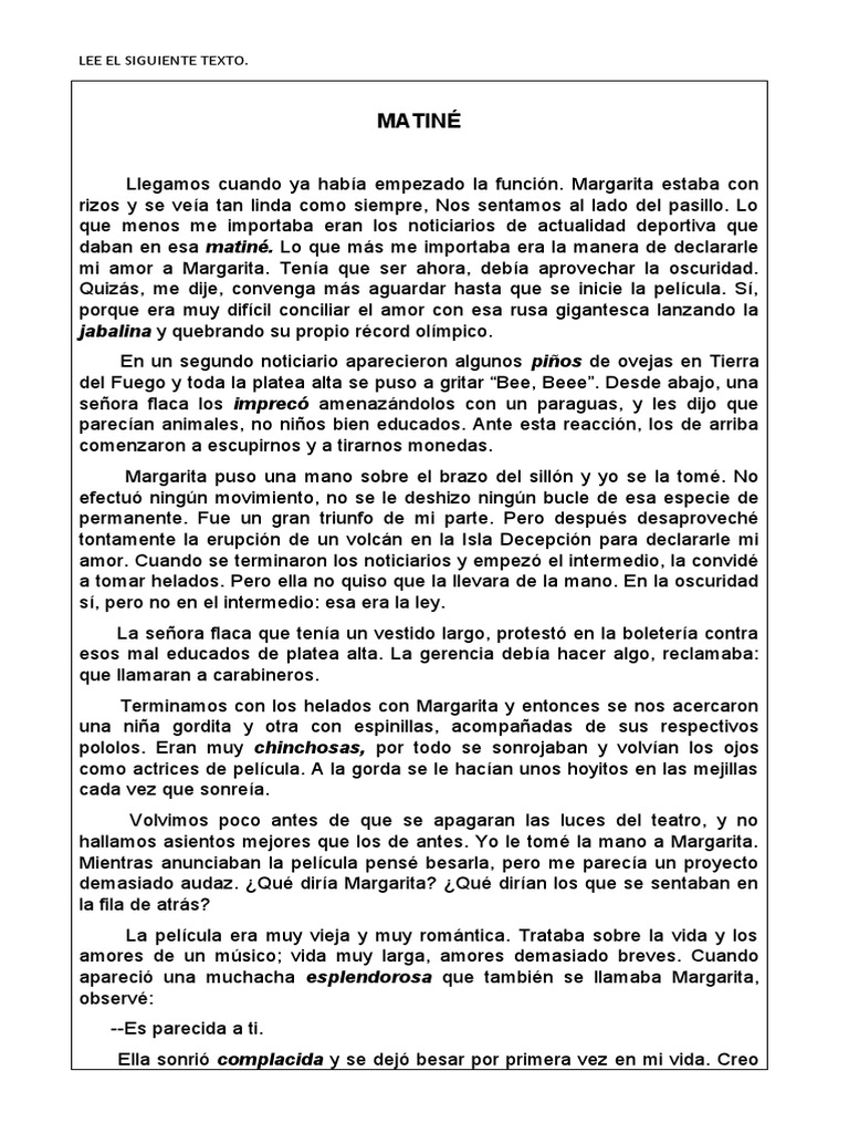 Amor y aventura en una matiné mágica | PDF