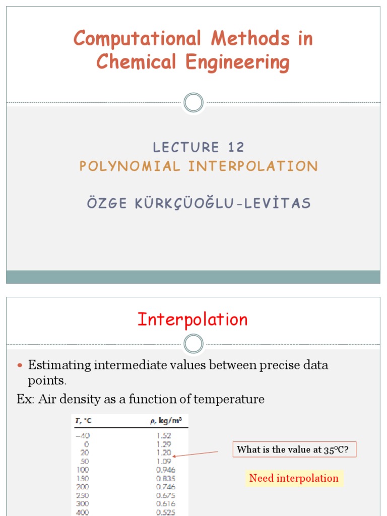 Lecture 12 Interpolation | PDF