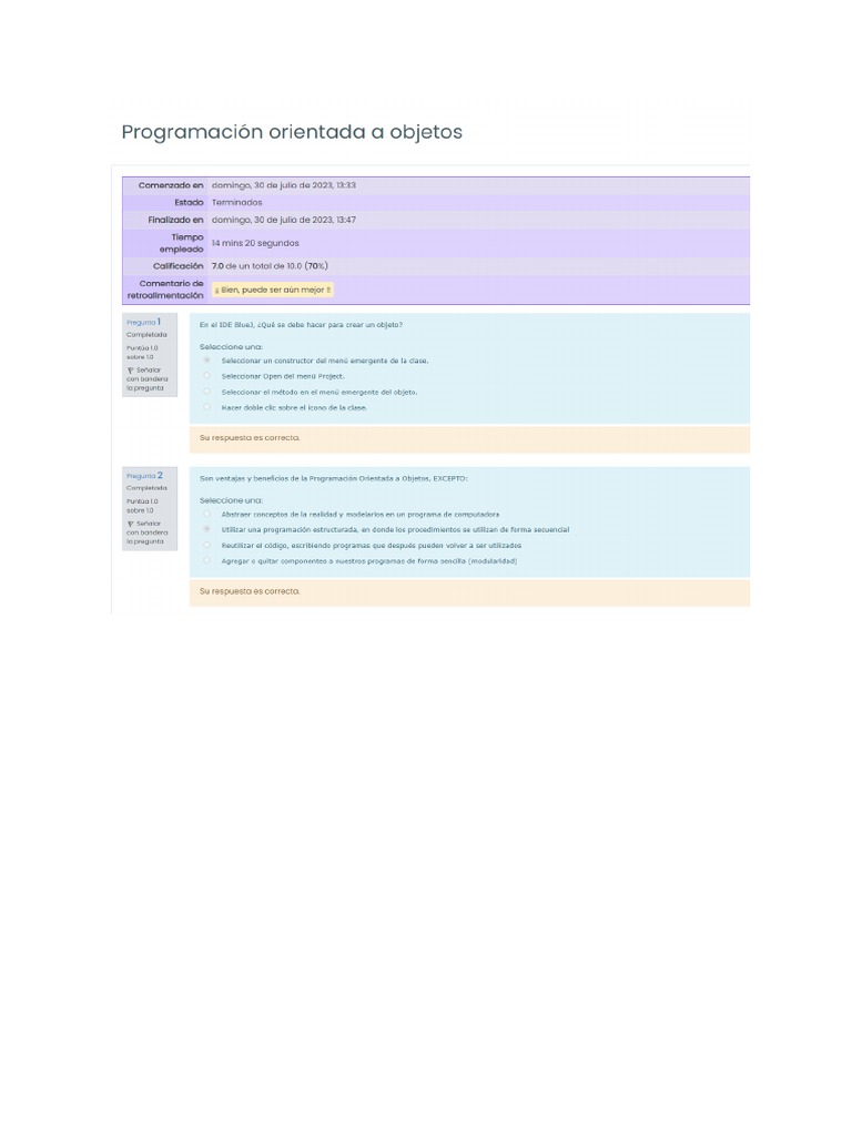 EXAMEN SEMANA 1 POO | PDF