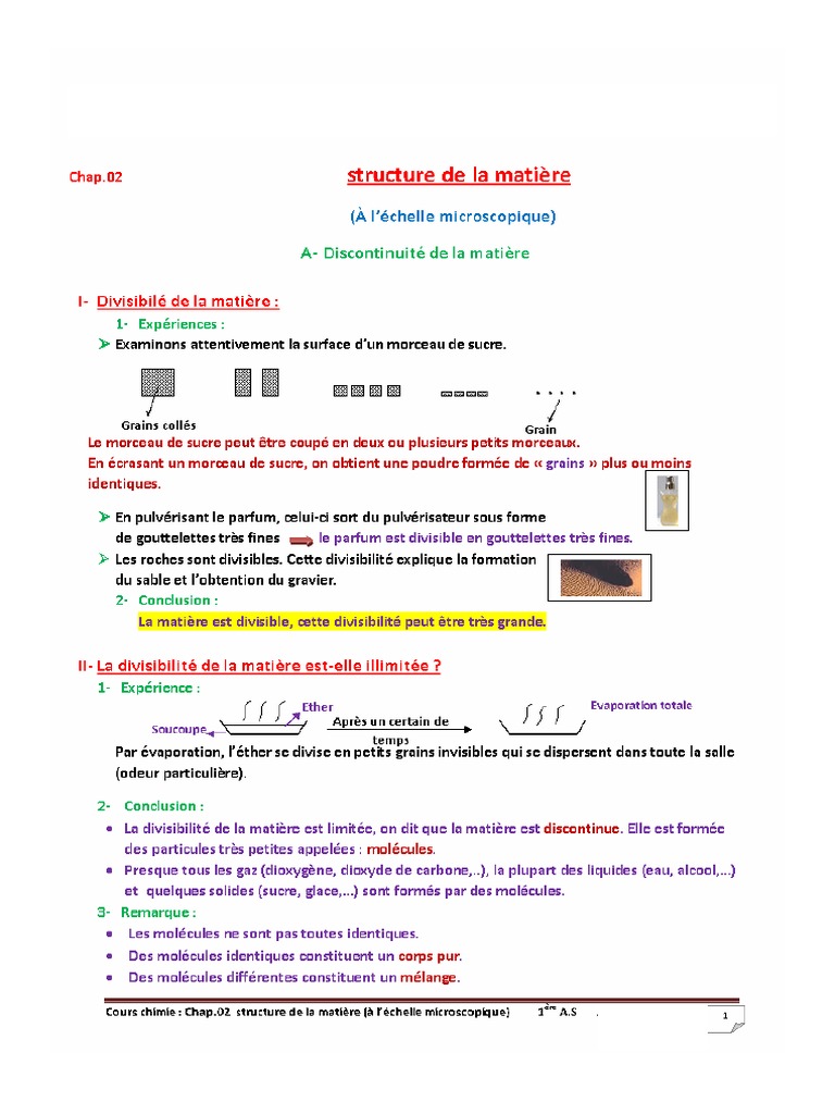 Dimension des molécules et épaisseur de cheveux | PDF