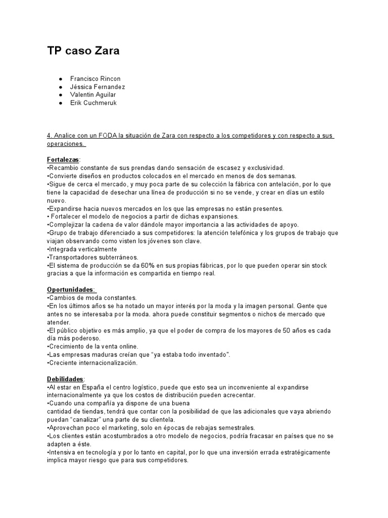 TP Caso Zara | PDF