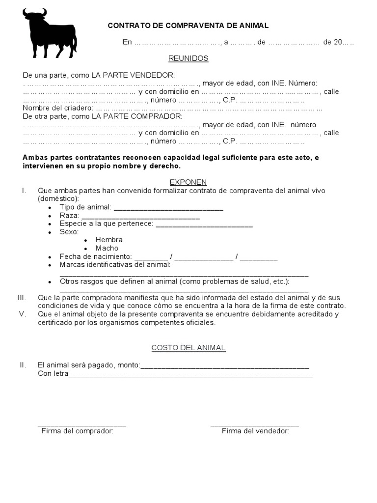 Contrato de Animales | PDF