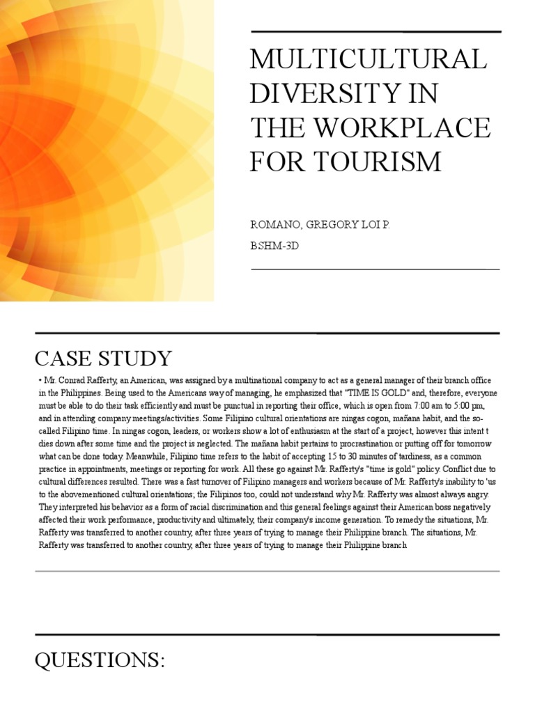 Multicultural Diversity in The Workplace For Tourism | PDF