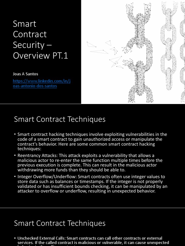 Smart Contract Security - Overview PT 1 | PDF