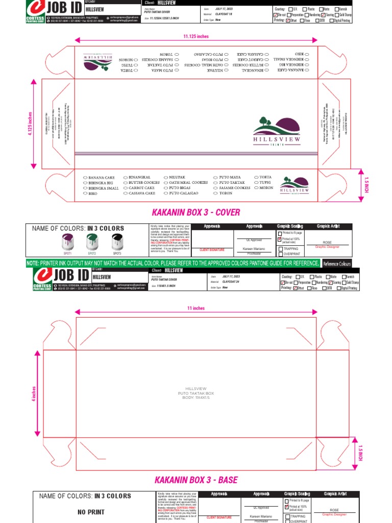 Job Id - Kakanin Box 3 Cover-11.125x4.125x1.5 | PDF | Communication ...