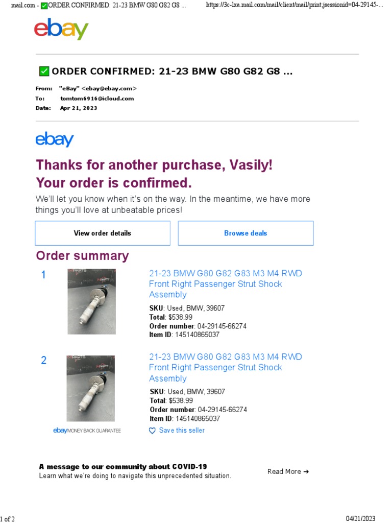 Invoice Ebay | Download Free PDF | Bmw