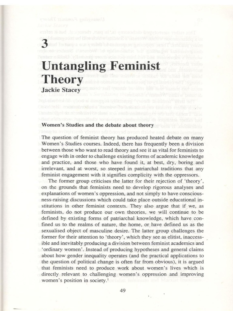 Untangling Feminist Theory | PDF