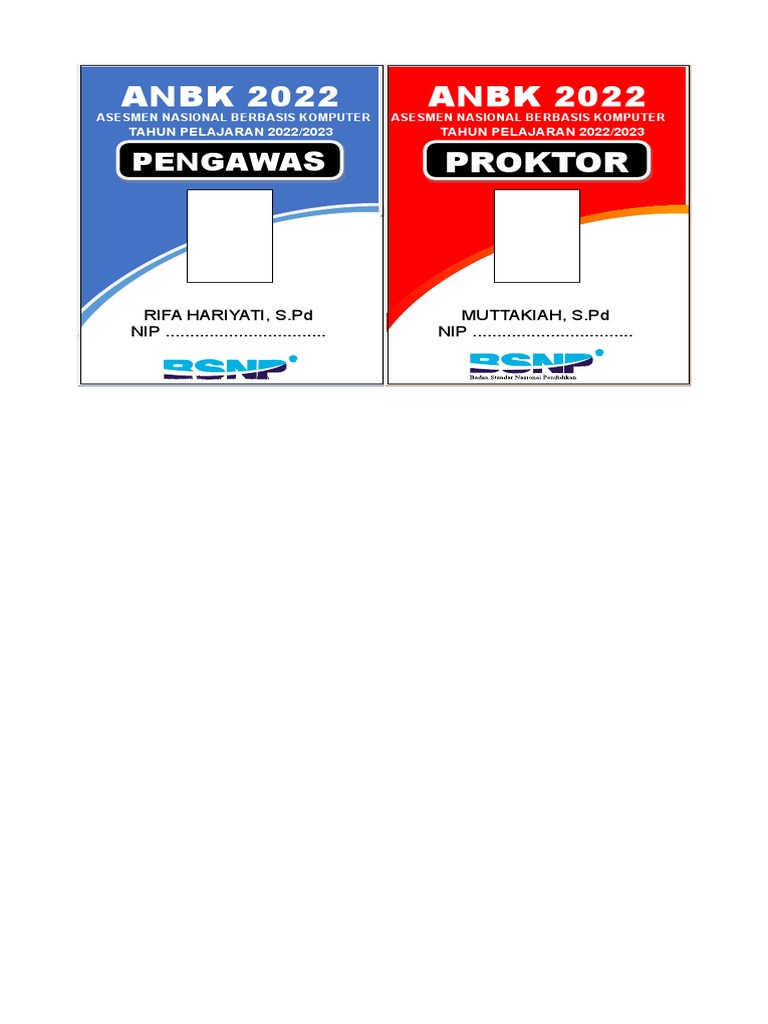 ID Card Panitia Anbk 2022 | PDF