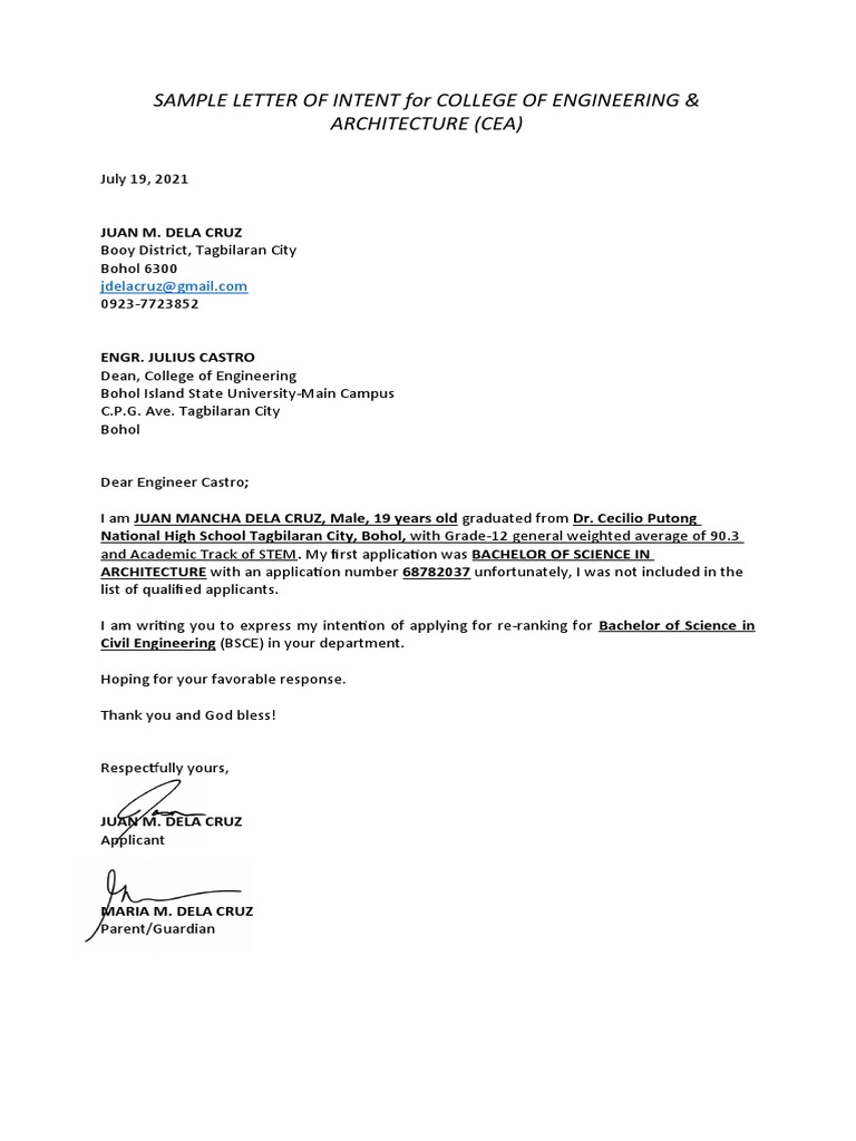 Sample Letter of Intent | PDF