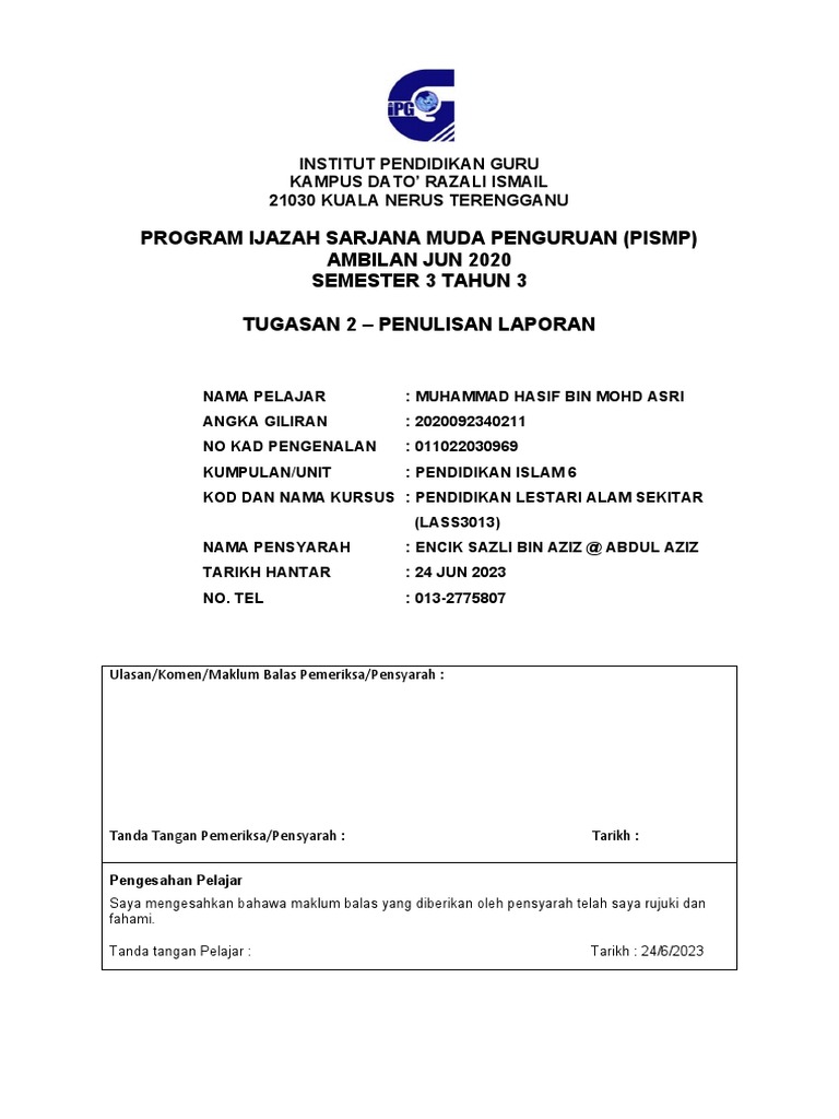 Tugasan Penulisan Laporan | PDF