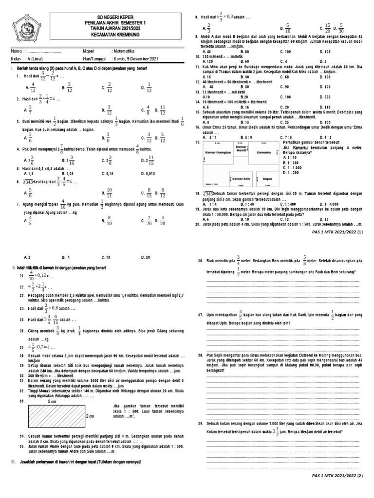 Soal Kelas 5 Matematika | PDF