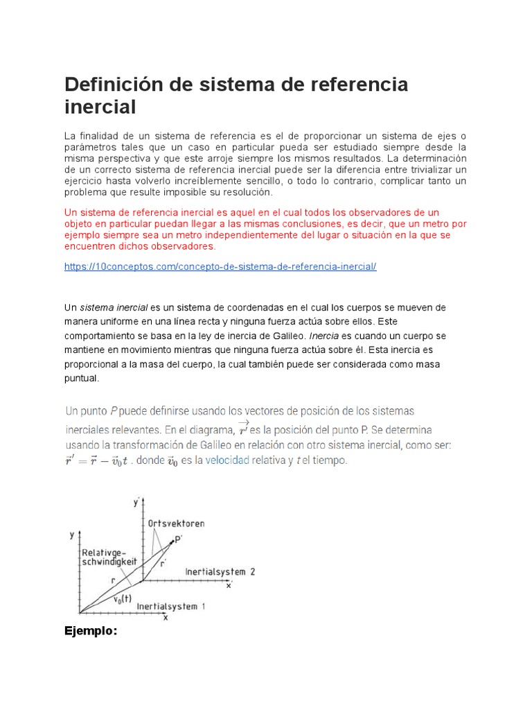 Definición de Sistemas de Referencia Inercial | PDF | Fuerza | Velocidad