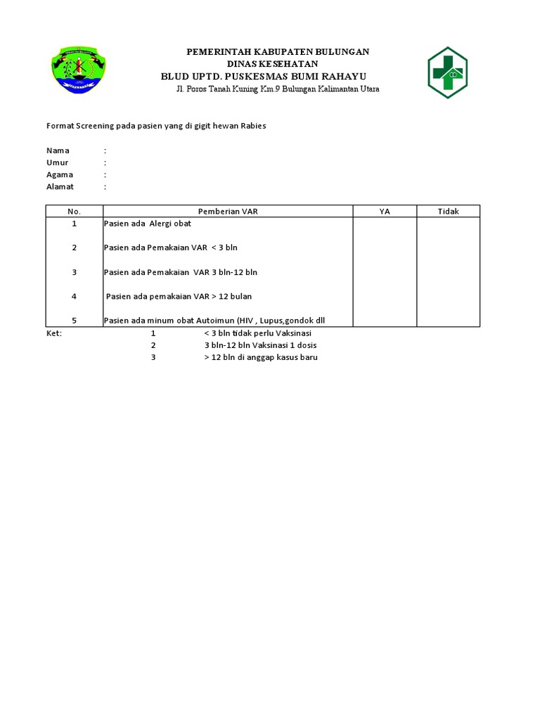 Jadwal Suntik Ulang Vaksin Rabies | PDF