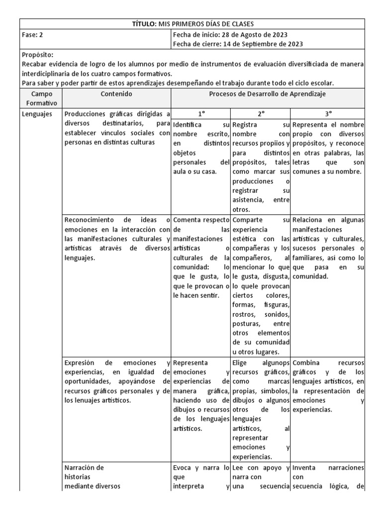 Formato de Planeacion Por Proyectos | PDF
