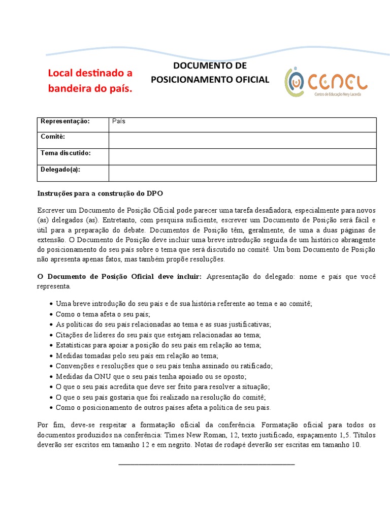 DPO. Documento de Posicionamento Oficial 2 | PDF