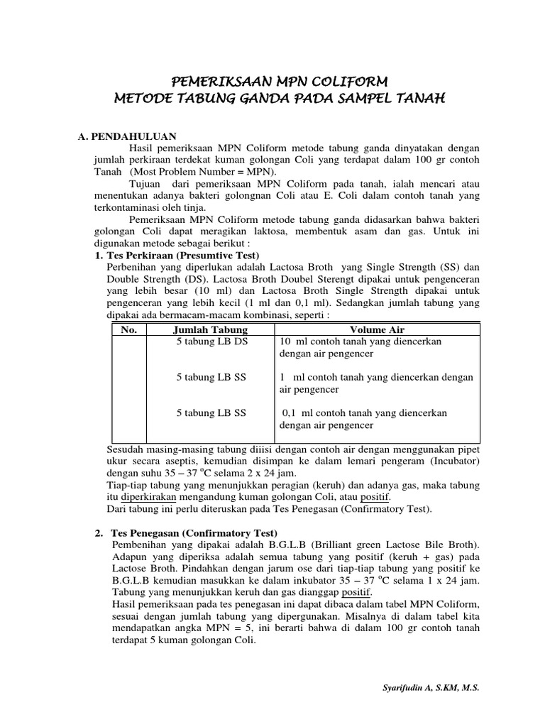 Materi (MPN Coliform) | PDF