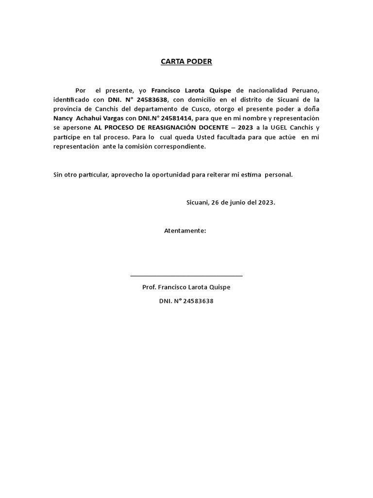 Carta Poder | PDF
