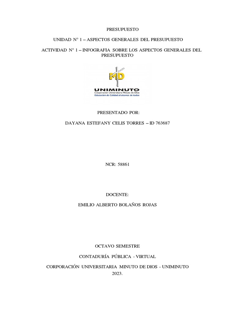 Act - 1 Infografia Aspectos Generales Del Presupuesto | PDF