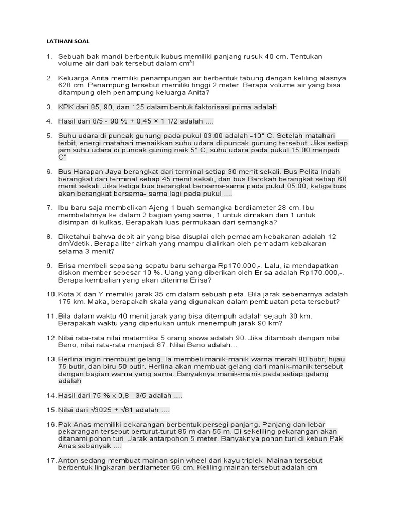 Latihan Soal MTK | PDF
