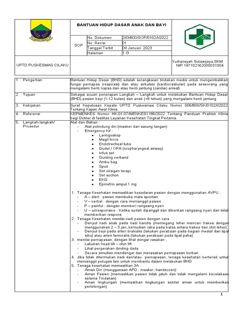 Bantuan Hidup Dasar Anak Dan Bayi | PDF