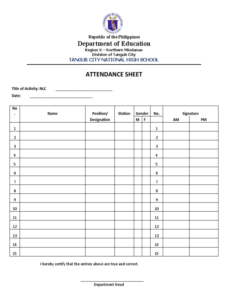 Attendance NLC | PDF