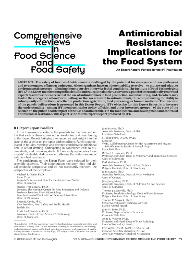 Comprehensive Food Science and Food Safety Reviews In: Antimicrobial ...