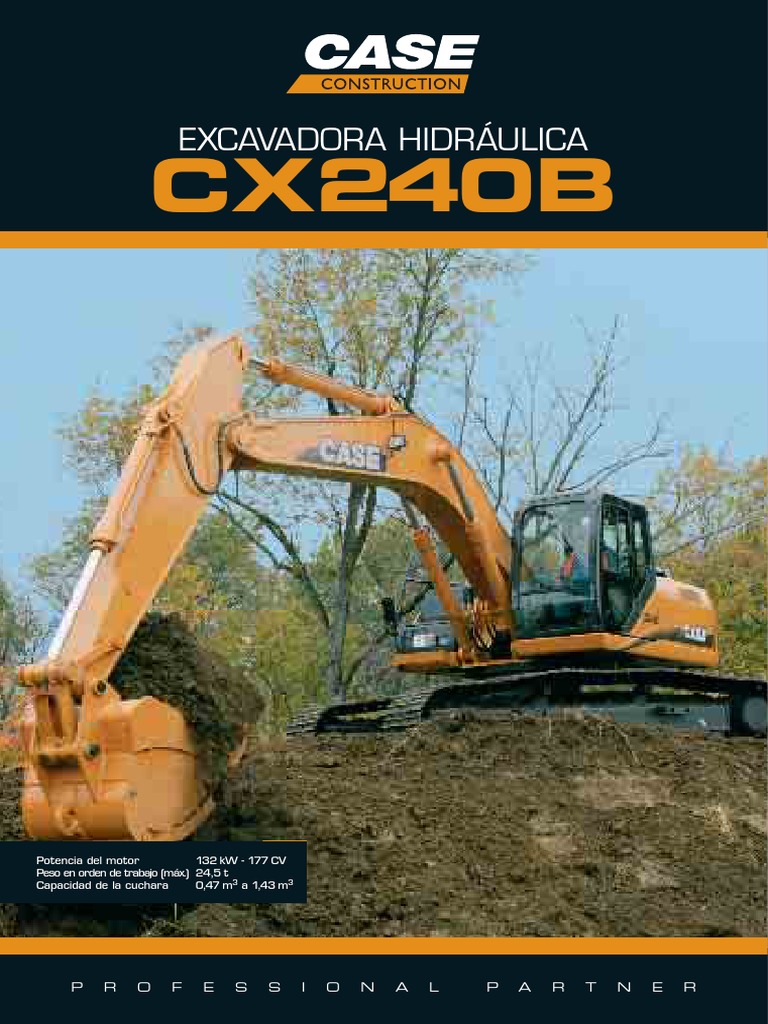 Excavadora Case CX240B: Potencia y Eficiencia | PDF