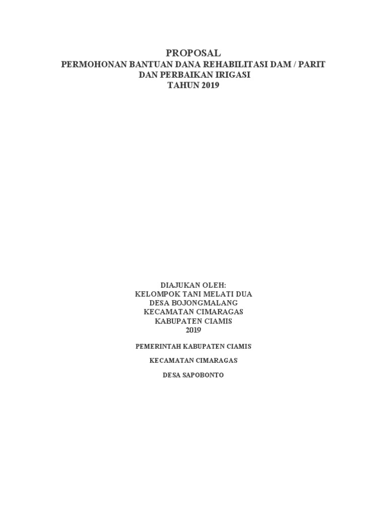 Proposal Perbaikan Dam Parit | PDF | Griya & Taman | Sains & Matematika