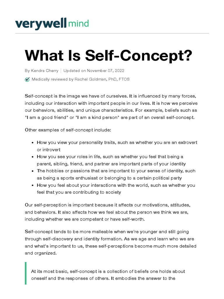 What Is Self Concept | PDF | Self Concept | Identity (Social Science)