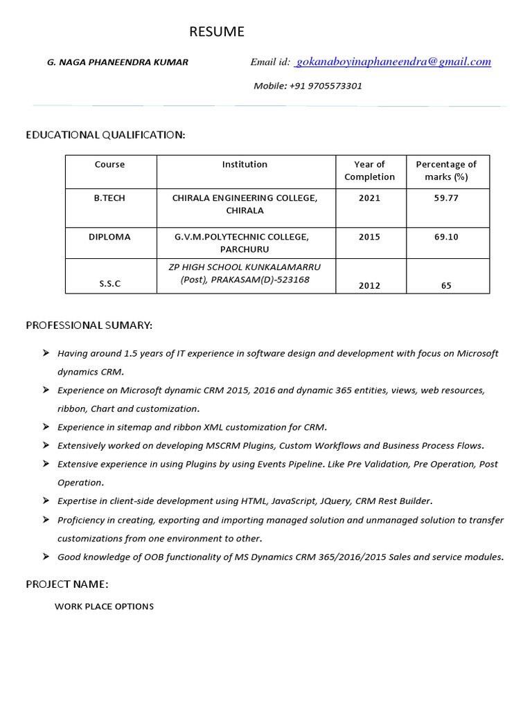 Phani Exp Resume | PDF | Business