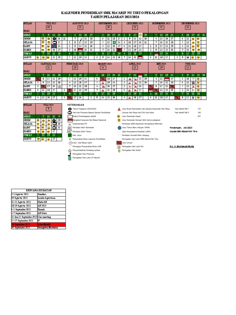 Kalender Pendidikan SMK 2023/2024 | PDF