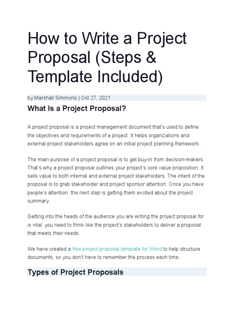 How To Write A Project Proposal | PDF | Career & Growth