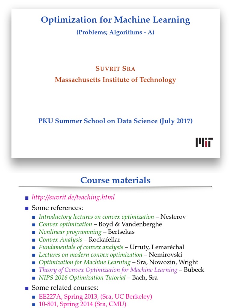 Optimisation in MAchine Learning | PDF | Mathematical Optimization ...