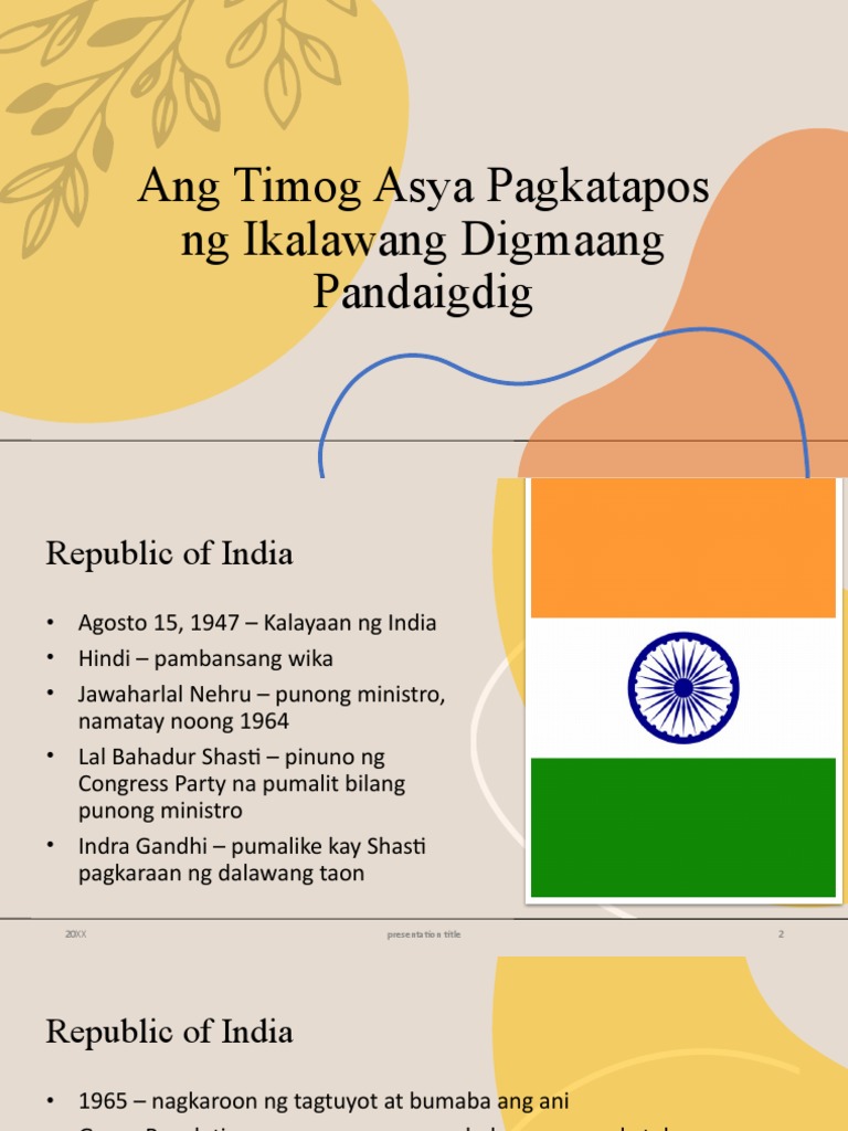Ang Timog Asya Pagkatapos NG Ikalawang Digmaang Pandaigdig | PDF