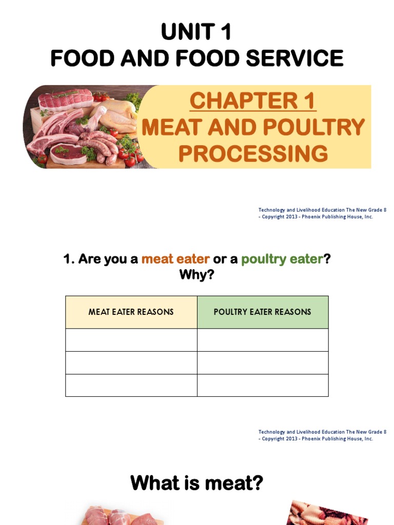 TLE 8 Meat and Poultry Processing 1st 2nd Week T.grace | PDF